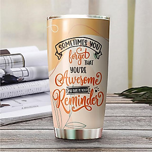 MEDROC Sometimes You Forget You're Awesome Help Desk Administrator Tumbler Stainless Steel 20oz, Office Gifts Women Men Work Friends Coworker, Driking Coffee Cup For Birthday Christmas