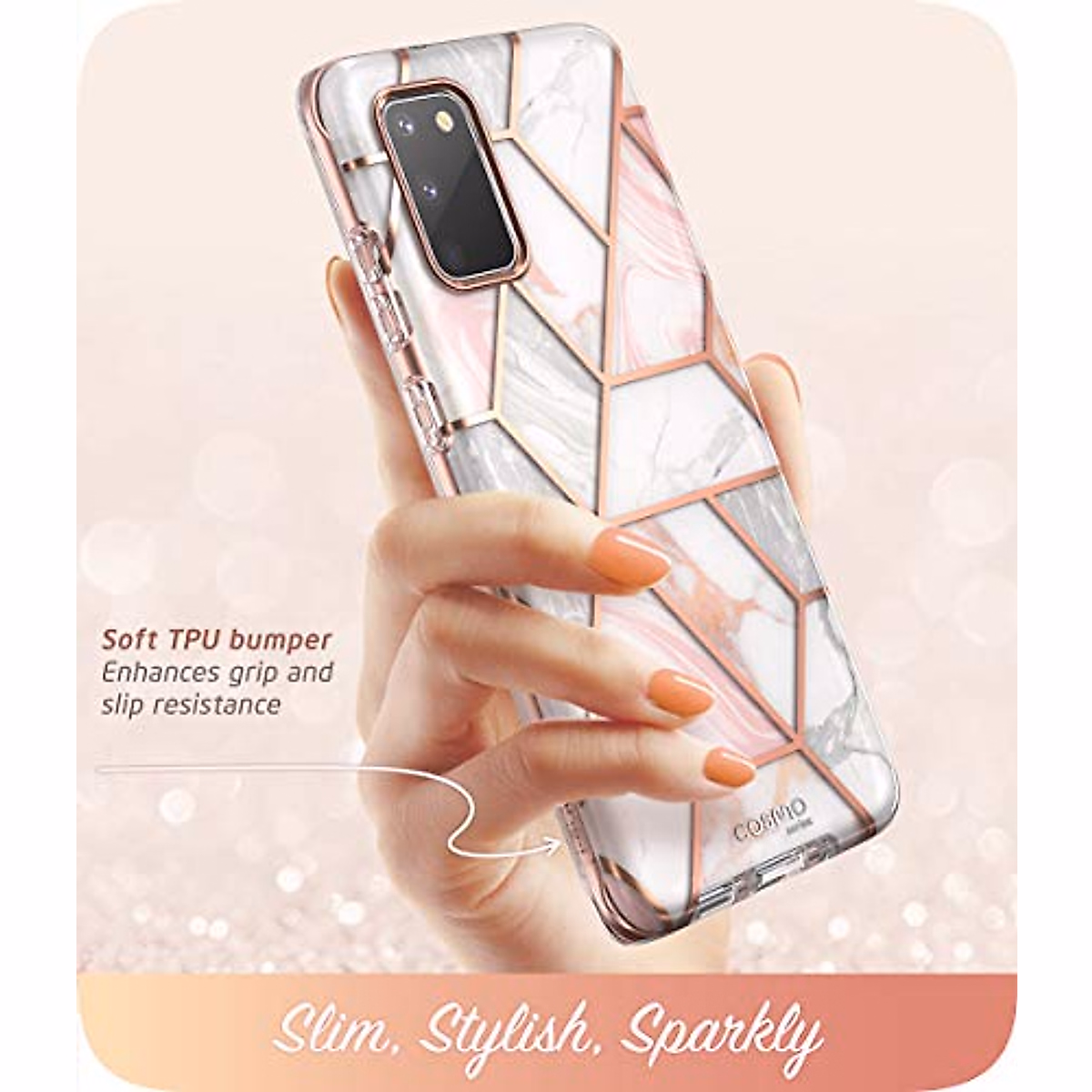i-Blason Cosmo Series Designed for Samsung Galaxy S20 FE 5G Case (2020 Release), [Built-in Screen Protector] Slim Stylish Protective Case (Marble)