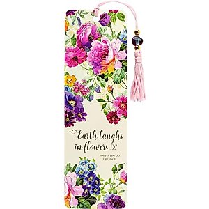 Peony Garden Beaded Bookmark