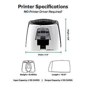 BadgePass ConnectLITE ID Card Printer & Supply Bundle ONE Cloud Photo ID Software- 1st Year Included! (ID Card Printer, ID Software, PVC Cards, YMCKO Ribbon, and Cleaning Kit Included)