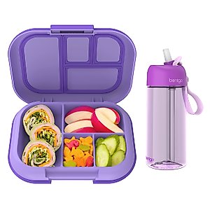 Bentgo® Kids Chill Lunch Box Water Bottle - New & Improved 2023 (Purple)