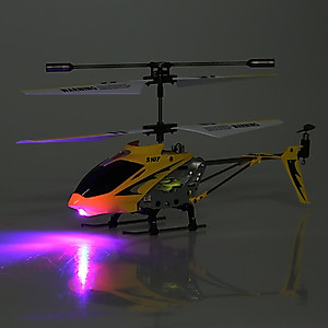 GoolRC Remote Control Helicopter, S107/S107G RC Helicopter for Kids and Adults, 3 Channel Mini Helicopter with Gyro for Boys and Girls (Yellow)