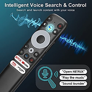 RC902N FMR1 Remote Control for TCL TV Voice Remote,Replacement for TCL 55R646 55S546 65R646 65S546 75R646 75S546 Mini-LED QLED 4K UHD Smart TV
