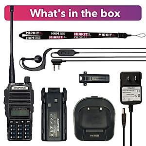 Mirkit Baofeng UV-82 MK5 8W Max Power 2024 Ham Radio VHF/UHF 144-148/420-450 mhz Two Way Radio with Baofeng Battery 2800 mAh - Tactical Radio & Mirkit Software for Walkie Talkies