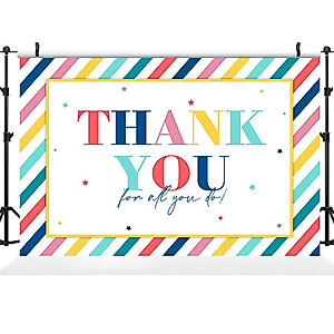 Ticuenicoa 5×3ft Thank You Banner Labor Day Thanks for All You do Father Staff Teachers Professors Doctors Backdrop National Nurses Day Photography Background Grad Retirement Party Supplies