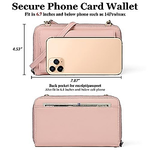 GOIACII Phone Card Wallet RFID Blocking Ladies Purse Crossbody Bags for Women