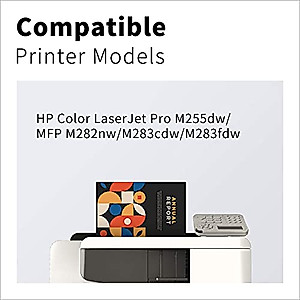 LemeroUtrust Compatible Toner Cartridges Replacement for HP 206A W2110A use with HP Color Laserjet Pro M255dw MFP M283fdw M283cdw M282nw (Black, 1-Pack)