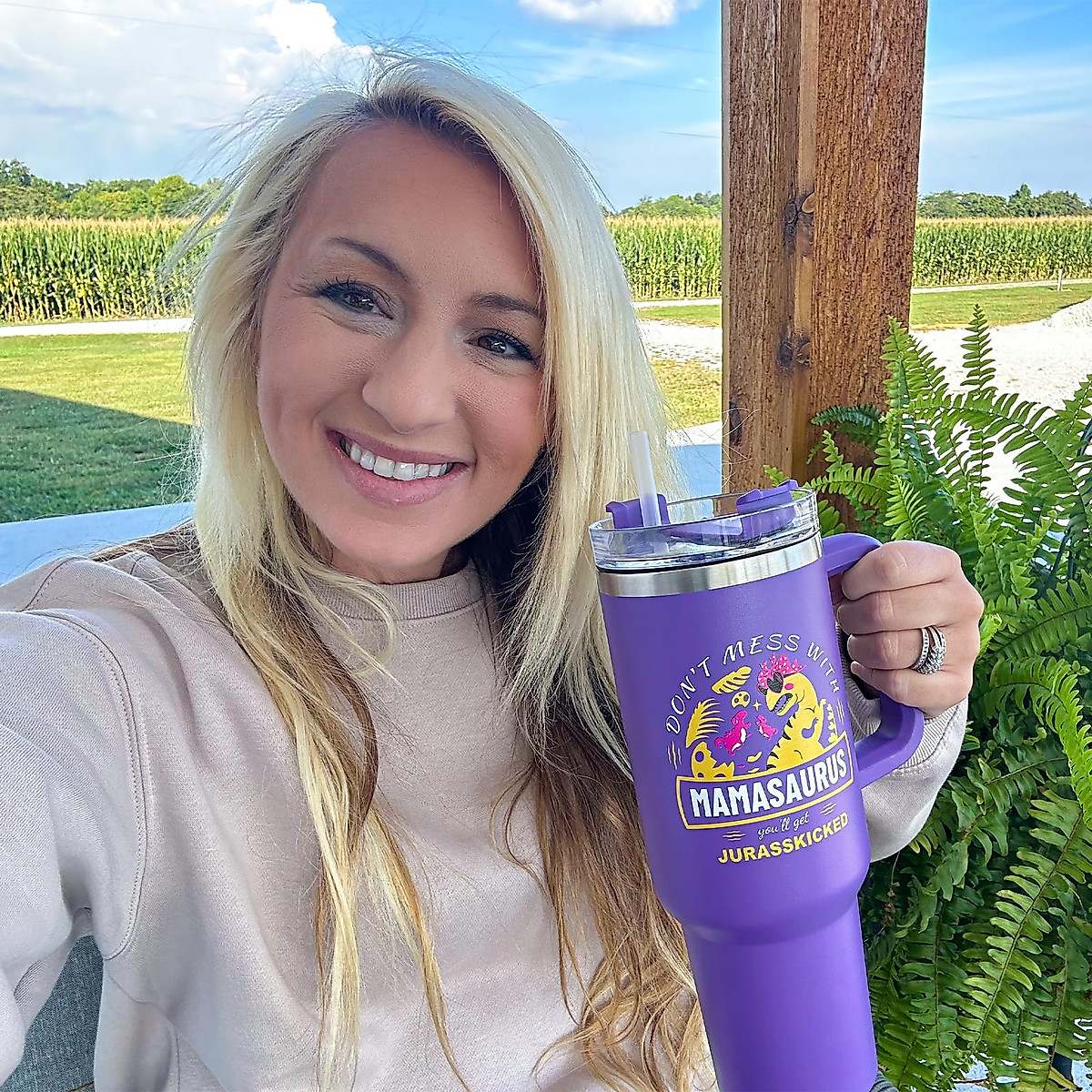 DLOCCOLD Gifts for Mom - Birthday, Christmas, Mother's Day Dinosaur 40oz Tumbler