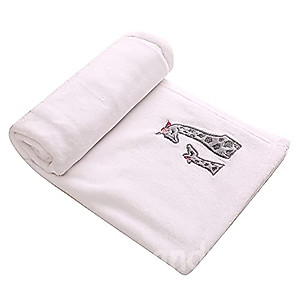 Brandream Nursery Bedding Jungle Animal Crib Bedding Giraffe Family Baby Comforter Set, 6 Piece Farmhouse Floral Girls Boys Cradel Bedding, Grey Pink White