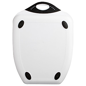 Dexas Chop & Scoop Cutting Board, 11 by 15 inches, White with Black Handle