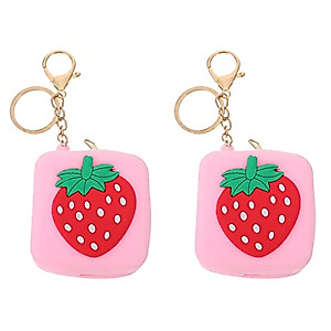 Bag Organizer for Purse 4pcs Key Earbuds Gift Bag Keyring Coin Earphone Purse Mini Girls Cartoon Wireless Women with Headphones Protector Headphone Strawberry Cover Covers for