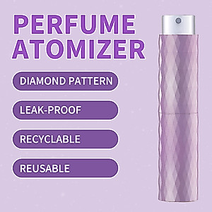 Tekson 8ML Perfume Atomizer Travel (3 PCS), Refillable Cologne Containers, Dispenser Spray Empty Bottle for Mini Sprayer Size