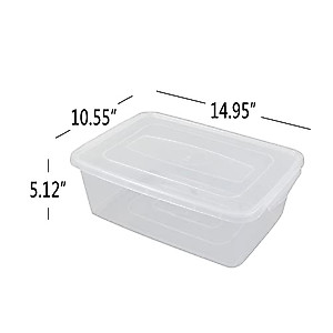 Yuright 4 Pack Lidded Storage Bins, Plastic Latching Box, 14 Quart