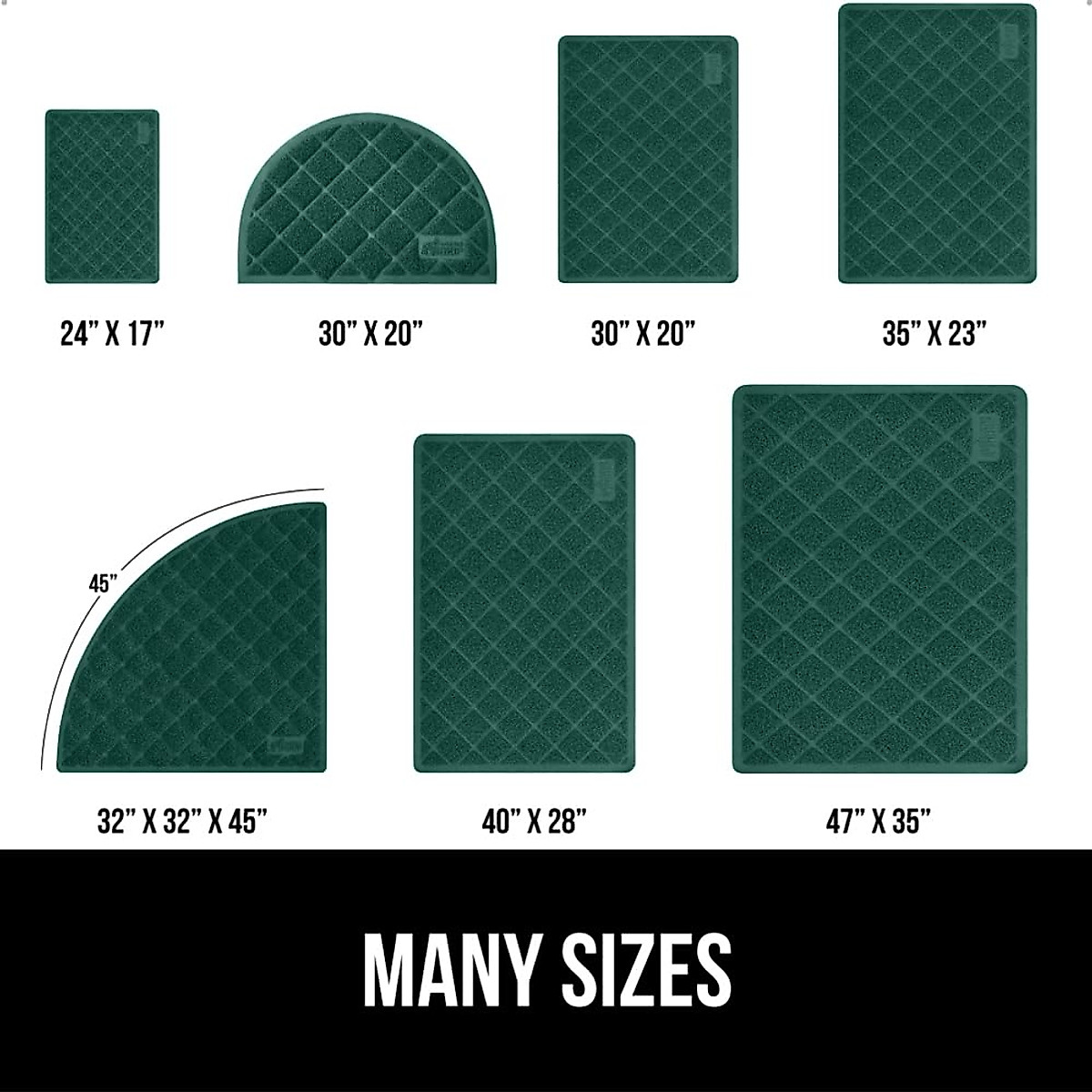 GORILLA GRIP Cat Litter Box Mat, 35x23, Water Resistant Kitty Litter Trapping Mat, Textured Backing, Easy to Clean, Less Waste and Clean Floors, Kitten Supplies for Indoor Cats, Soft on Paws, Green