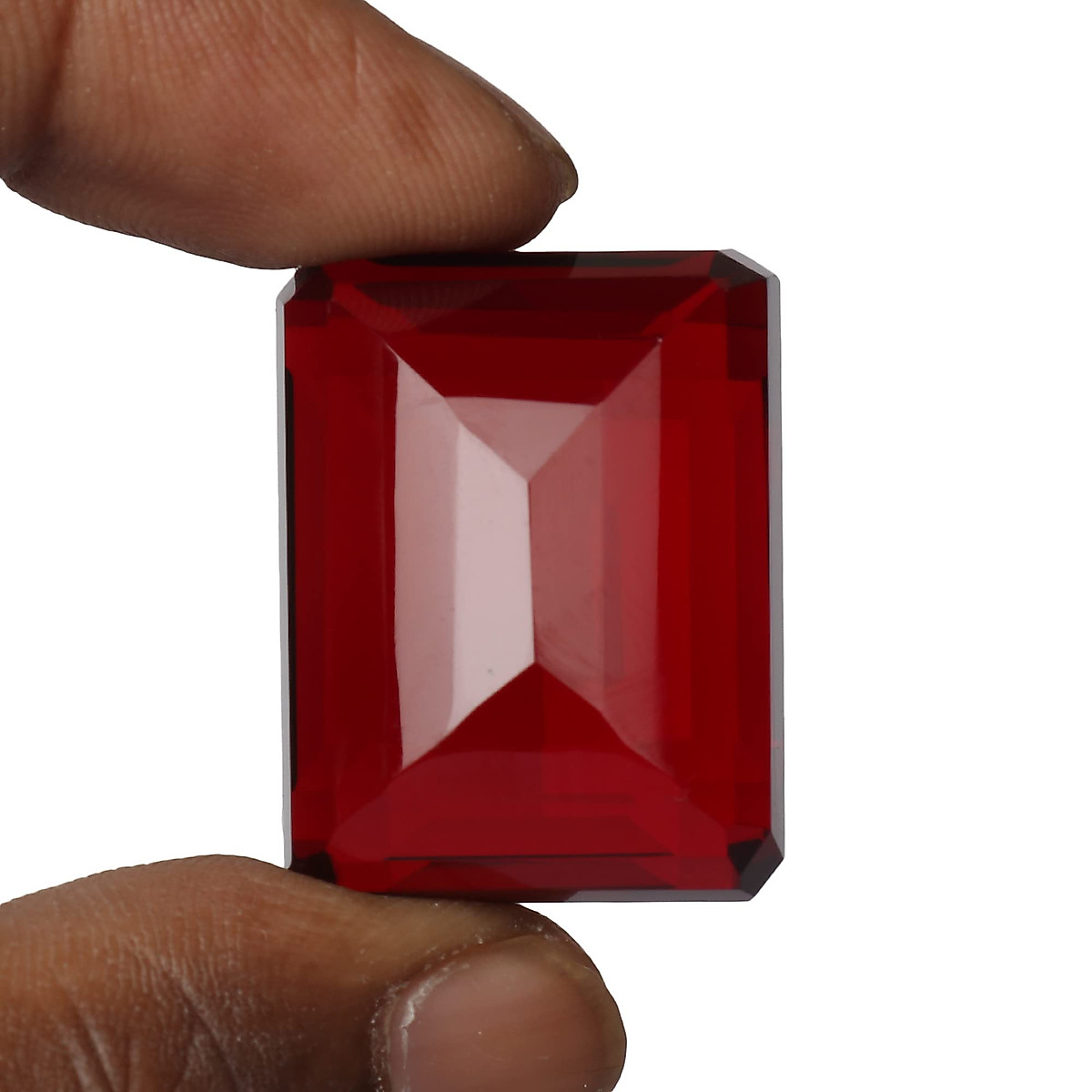 GEMHUB Red Topaz Emerald Shape 36.50 Carat Loose Gemstone For Jewelry Making