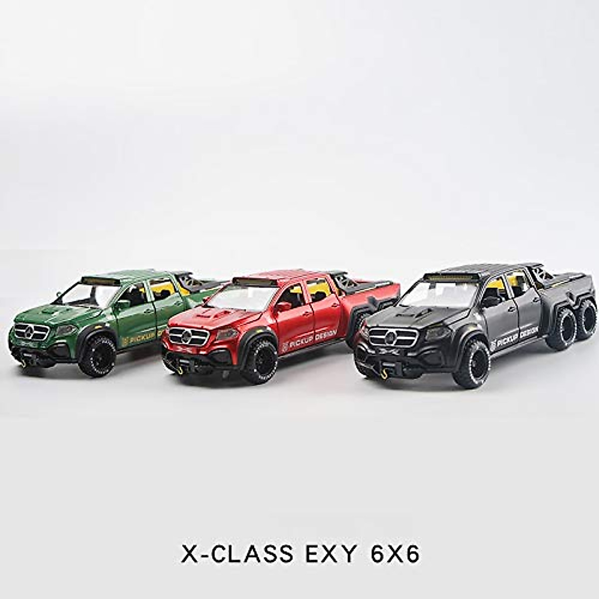 Simulation Alloy Car Modle Pickup 1/28 Metal Toy Car Sound Light Pull Back Model Toys for Boys Light Toys (Black)