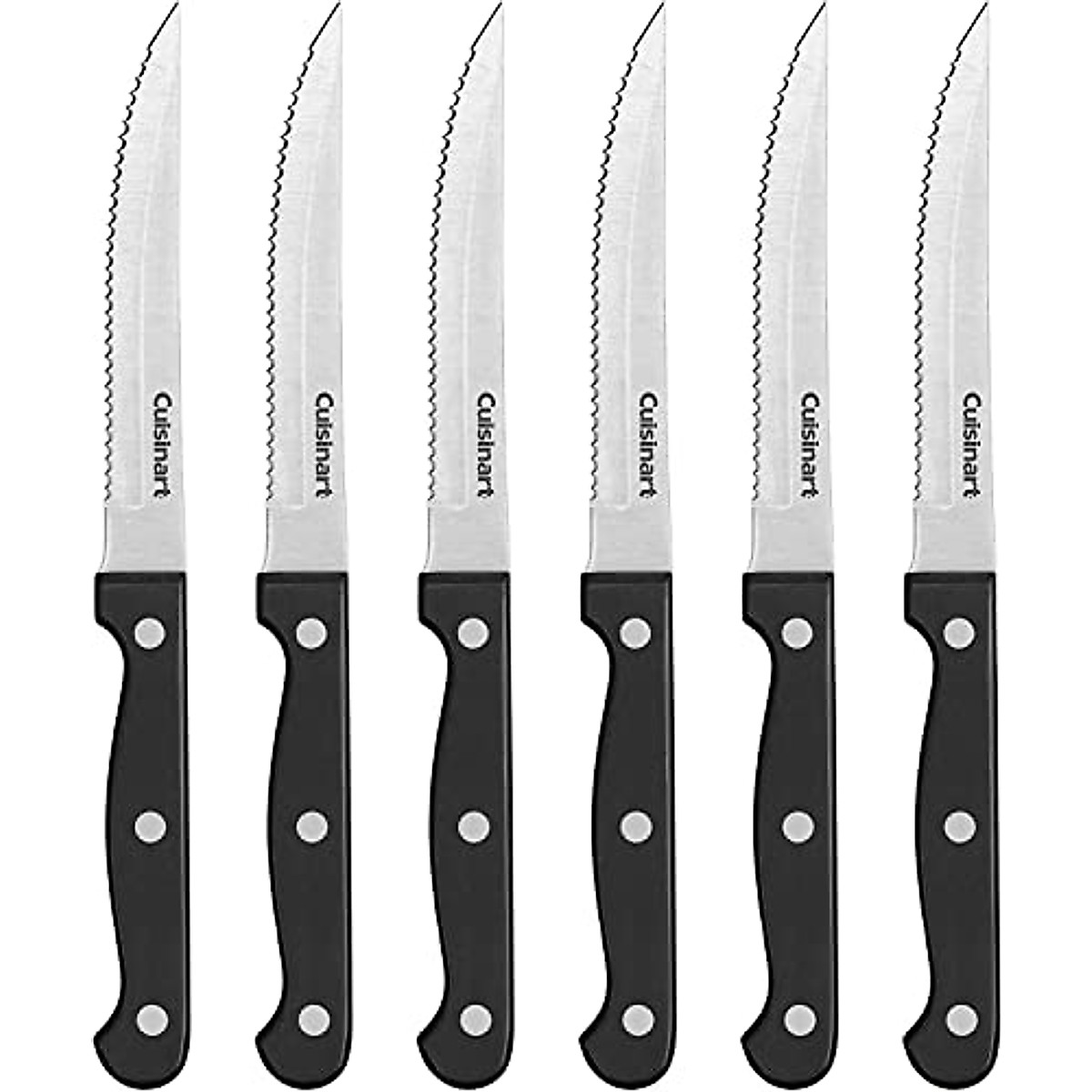Cuisinart C77TR-6PSK Triple Rivet Collection 6-Piece Steak Knife Set, Black