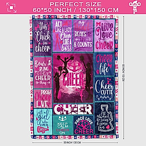 Cheerleader Gifts Blanket, Cheer Gifts for Cheerleaders, Cheerleading Gifts Throw Blanket, Gifts for Cheerleaders, Cheerleading Gift Ideas, Cheer Coach Gift Blankets for Girls Teens 50" × 60"