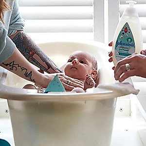 Johnson's CottonTouch Newborn Baby Wash & Shampoo with No More Tears, Sulfate-, Paraben- Free for Sensitive Skin, Made with Real Cotton, Gently Washes Away Dirt & Germs, 13.6 fl. oz, Pack of 3