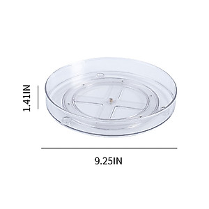 Hexli 2 Tier Clear Lazy Susan Organizer, 360 Degree Rotating Round Lazy Susan Turntable 9" Non-Skid Rotating Organization Storage Container for Cabinets, Pantry, Countertops etc
