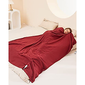 Heated Blanket 62 x 84 Inches Double Sided Soft Fleece Electric Blanket Twin Size Machine Washable Fast Heating with 4 Heating Levels & 10 Hours Auto Off, Home Office Use, Red