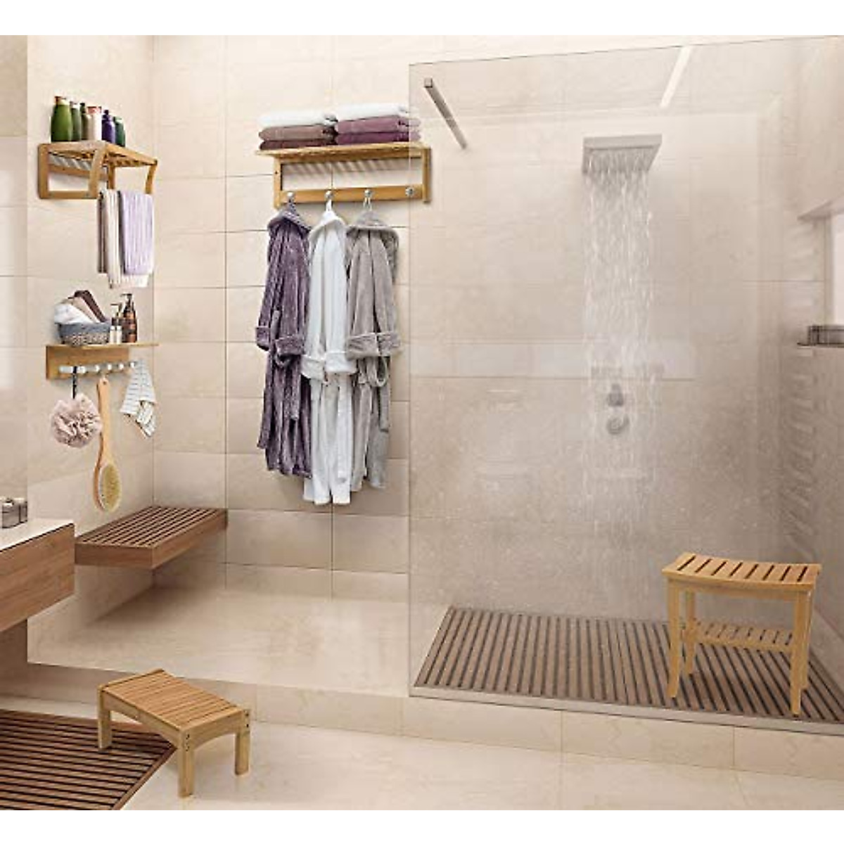 Sorbus Small Bamboo Step Stool - Wooden Foot Rest Stool & Potty Training Stool for Kids Toddlers