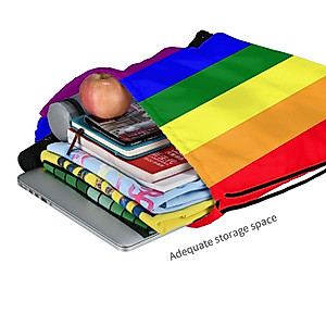 PAUSEBOLL LGBT Gay Pride Drawstring Backpack Rainbow String Bag Gym Sackpack Waterproof Cinch Sports Sack for Men Women Beach Yoga Traveling School Gifts One Size
