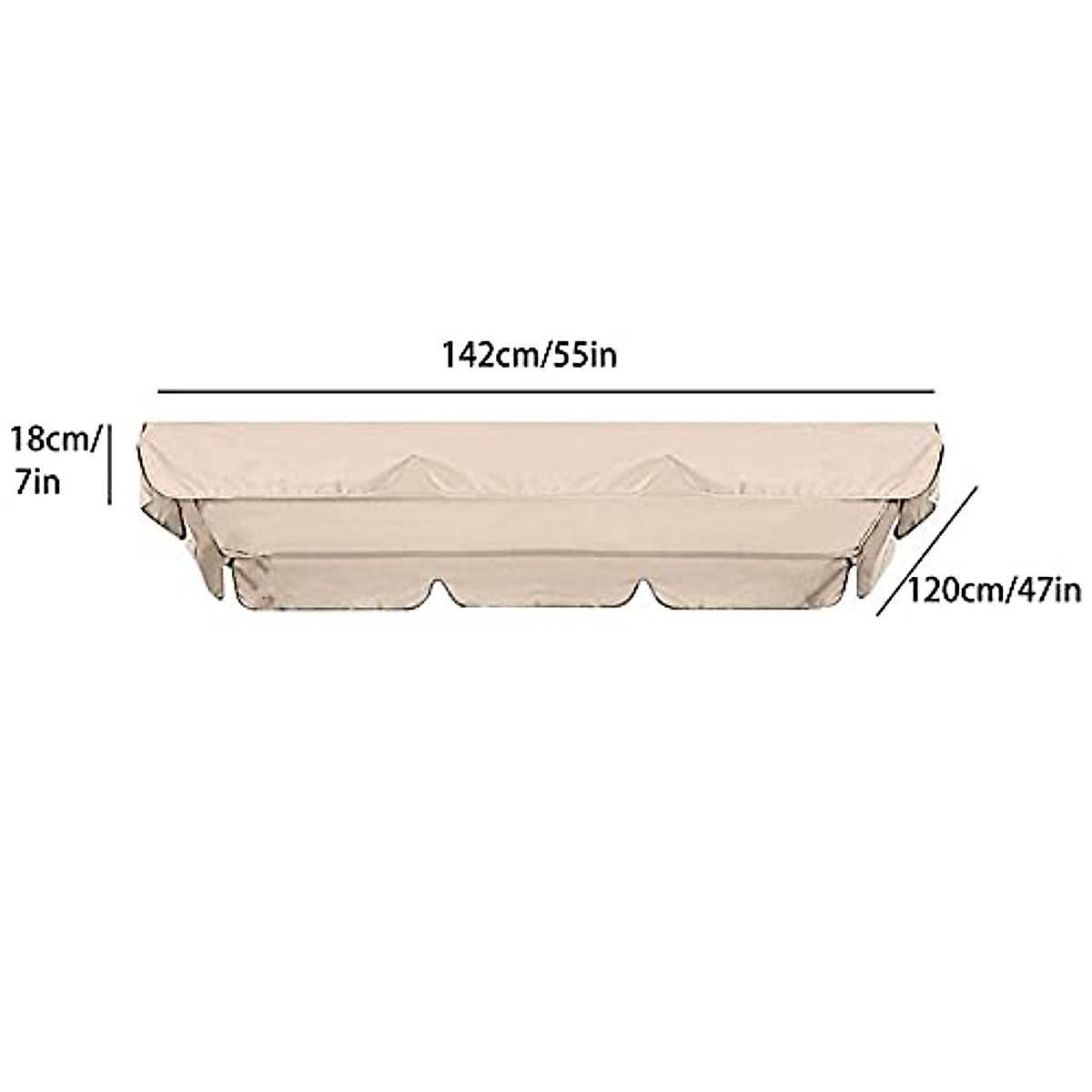 JHGF Patio Swing Canopy Waterproof Top Cover Set, Replacement for Chair Awning Glider All Weather Protection Outdoor Garden Furniture Covers, Red, Two-person seat142*120*18