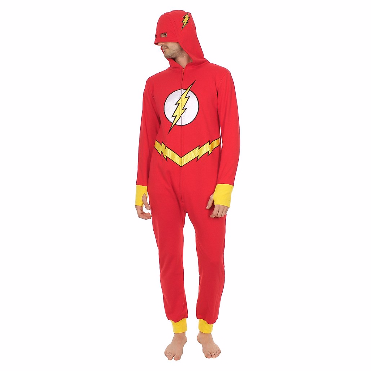 DC Comics The Flash Hooded One Piece Pajama (Adult Large)
