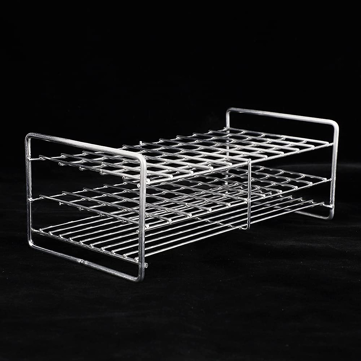 Test Tube Rack, Metal Test Tube Rack Square Hole Test Tube Stand with Handle for Laboratory