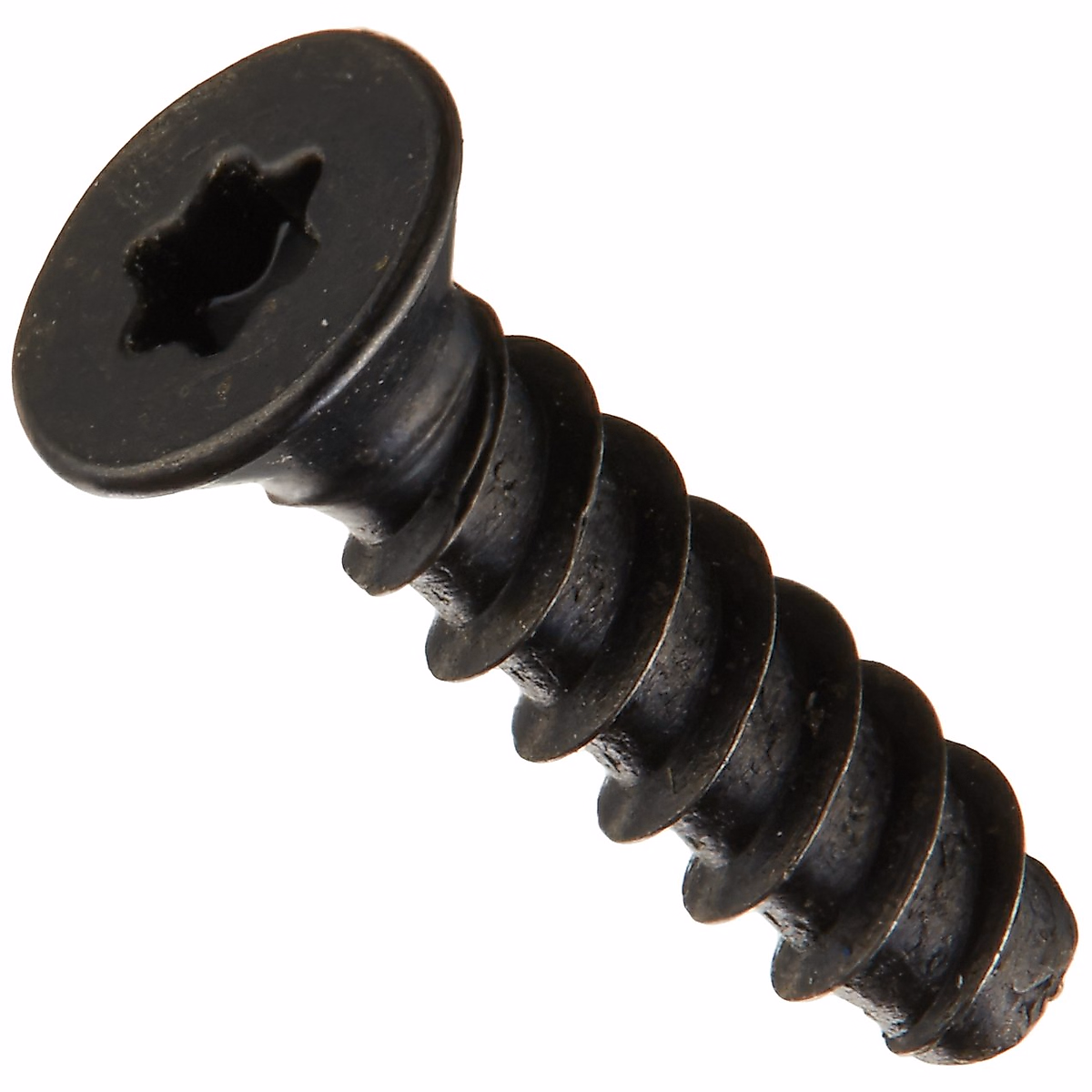 Small Parts 0406LTFB Steel Thread Rolling Screw for Plastic, Black Oxide Finish, 82 Degree Flat Head, Star Drive, #4-20 Thread Size, 3/8" Length (Pack of 100)