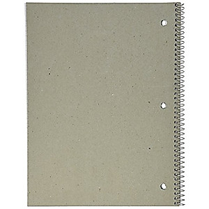 BAZIC Quad-Ruled Spiral Notebook 100 Count, Assorted colors (10 1/2 inches x 8 inches)