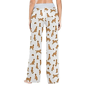 Women's Pajama Pants Golden Retriever Dogs Sleepwear Lounge Pajama Bottoms White S