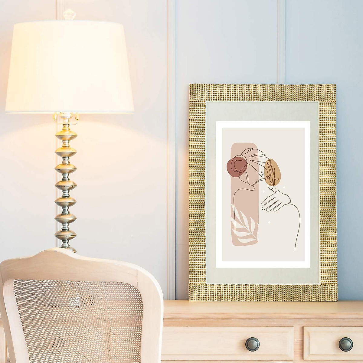 BTSD-home Gold Rhinestone Ribbon 2 Roll Diamond Ribbon for Crafts, Cake, Birthday Decorations, Wedding, Baby Shower Event and Arts (20Yard Gold)