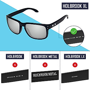SAUCER Premium Replacement Lenses for Oakley Holbrook XL OO9417 Sunglasses High Defense - Carbon Black Polarized