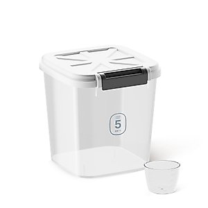 LivLab Flour Container - Rice Dispenser 10lbs/5kg/5.3qt Food Cereal Container Bins with Measuring Cup for Household Pantry Organization (10lbs)
