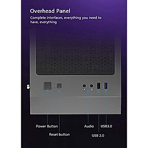 HDYD ATX Case,Mid-Tower PC Gaming Case ATX/M-ATX/ITX - Front I/O USB 3.0 Port - Tempered Glass Side Panel - 6 Fan Position - Support 200mm Fan Installation