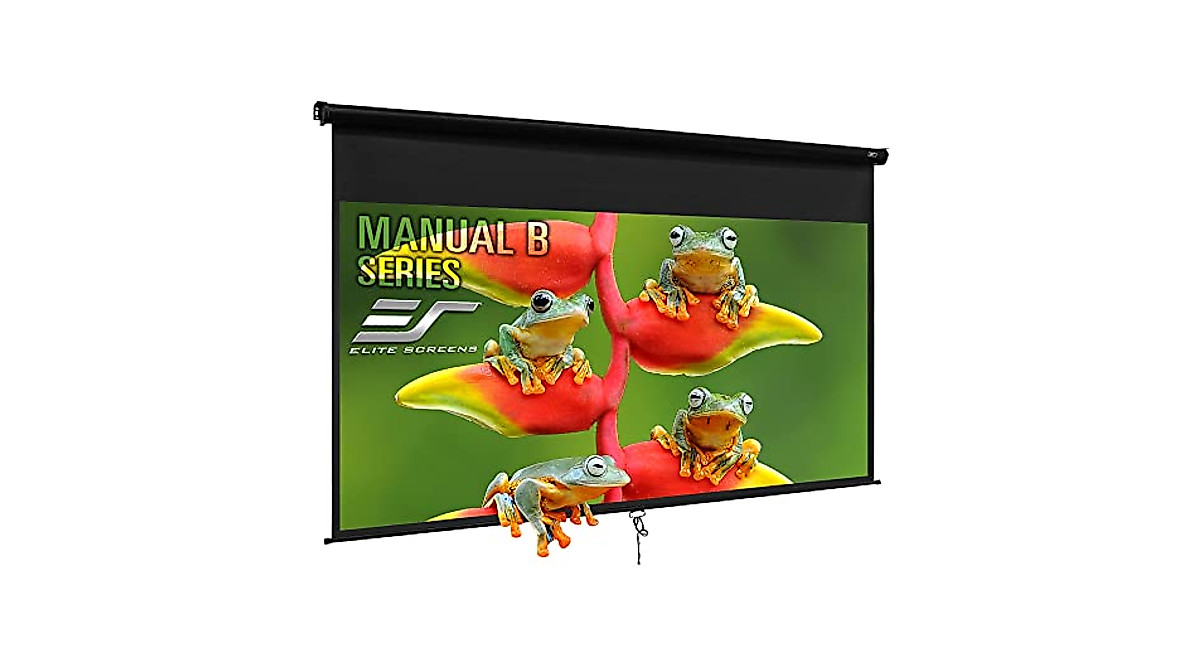 Elite Screens 120-Inch Manual Pull-Down Projector Screen | 4K & 3D Ready