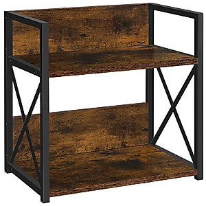 YINMIT Coffee Bar Accessories Organizer, Spice Rack Organizer, Wooden Kitchen Counter Shelf, 2 Tier Coffee Organizer Station for Countertop, Coffee Condiment Rack for Mugs, Cups, Cream, Syrup (Medium)