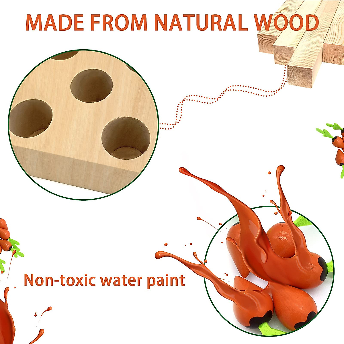 Doyolta Montessori Toys for Toddlers 4 Years Old, Shape Sorting Matching Puzzle Toy with Carrots Travel Toys in Tin Box for 4 Year Old Gifts for Boys Girls