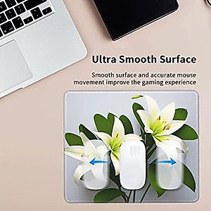 Lily Flowers Mouse Pads for Laptop and PC, 12"x10" Mouse Pad for Office and Cute Gaming Pads.