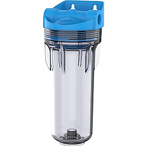 Pentair OMNIFilter WH5 Filter Housing, 10" Standard Clear Sump Water Filter Housing with Integral Mounting Bracket and 3/4" NPT Inlet, Includes Housing, Mounting Screws and Wrench, Clear