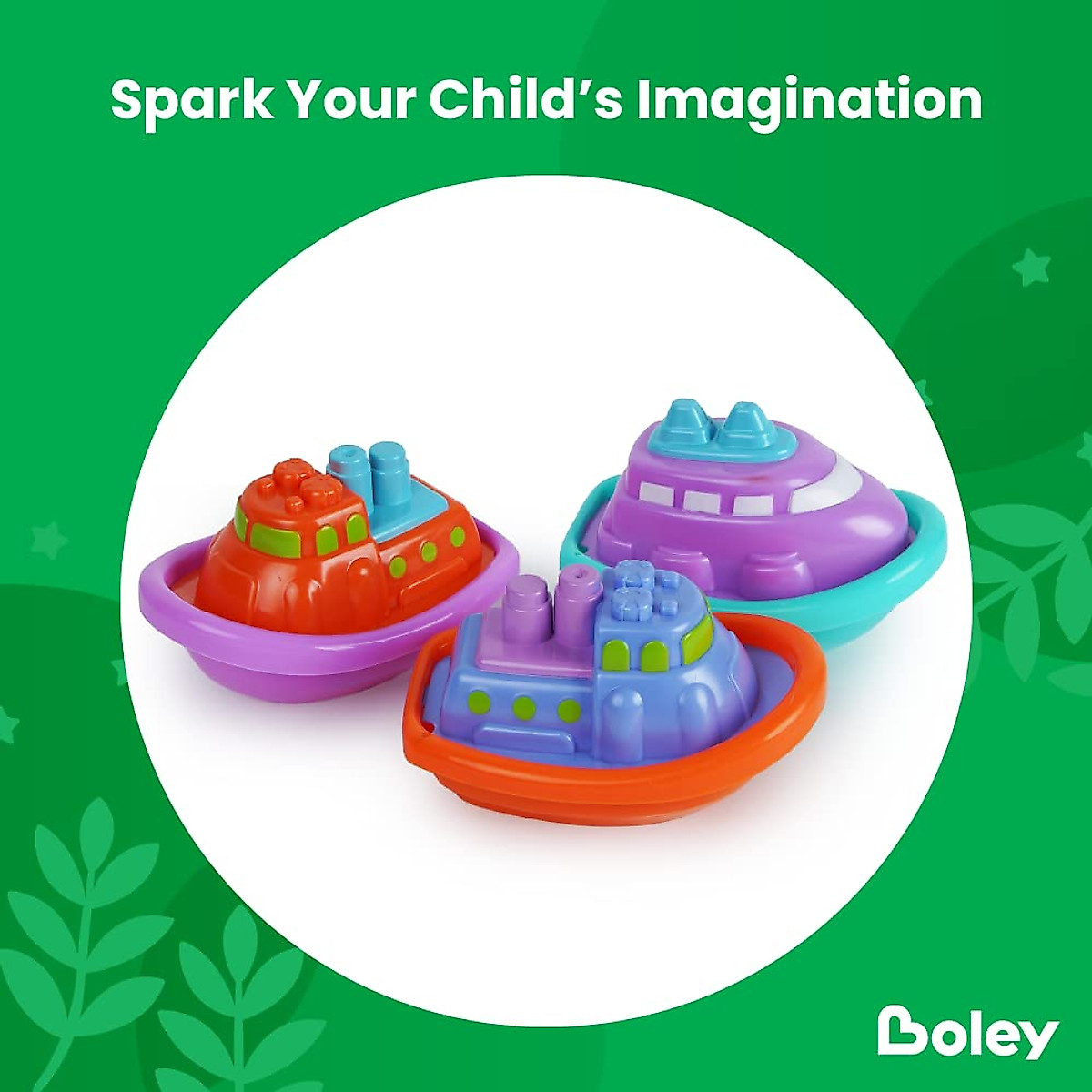 Boley Boats Bathtub Toys - 12 Pk Kids Bath Toys for Toddlers Ages 3+