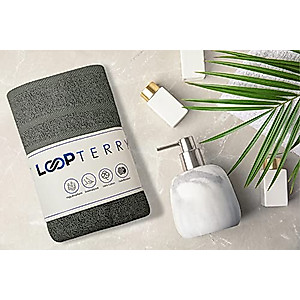 LOOP TERRY Bath Towel Set - 100% Cotton 6 Pack 24 x 46 Quick Dry Towels. Lightweight & Absorbent, 500 GSM Soft Towels use for Bath, Pool, Spa, Gym, Guest Bathroom, Ideal for Daily Drying