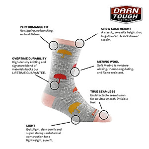 Darn Tough Vermont Farmer's Market Crew Lightweight Charcoal SM (US 4.5-7)