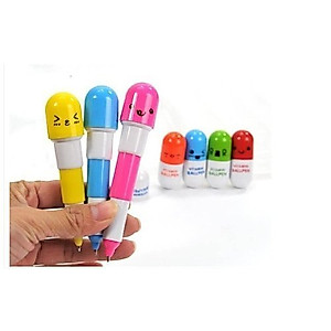 24pcs Vitamin pill Ballpoint Pen, Novelty Retractable Gift Ball pen with Smiling Face Cute Cartoon Emotion