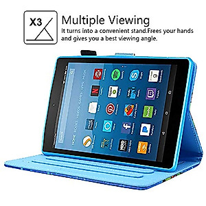 Case for Kindle fire HD 8 Old Model (Only Fit 2018 2017 2016, 8th/7th/6th Gen), Not Fit HD 8 2020 Tablet and HD 8 Plus, JZCreater Standing Case Cover with Auto Wake/Sleep, Purple Butterfly