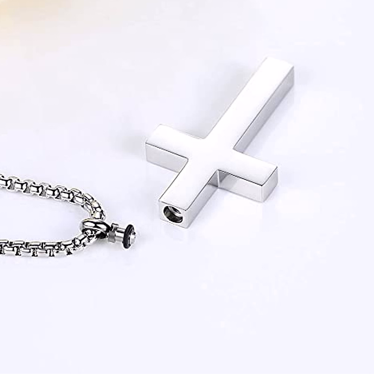 Personalized Custom Engraved CREMATION CROSS URN Necklace Ashes Jewelry Urns Waterproof Pendant Stainless Steel Memorial Ashes Keepsake-B&S