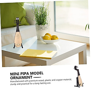 Mikinona Photo Ornament 1set Guzheng Model Ornament Piano House Ornaments Guitar Mini Wooden Guitar Miniature Piano Pipa Decoration Mini Pipa Photo Prop Pipa Mini Decor Desktop