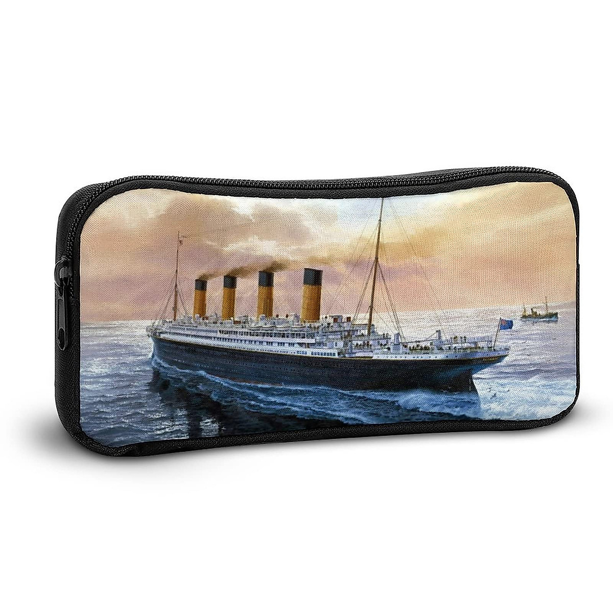 Retro Titanic Famous Old Historic Pencil Pen Case Portable Large Capacity Pen Pouch Stationery Organizer Makeup Bag with Zip